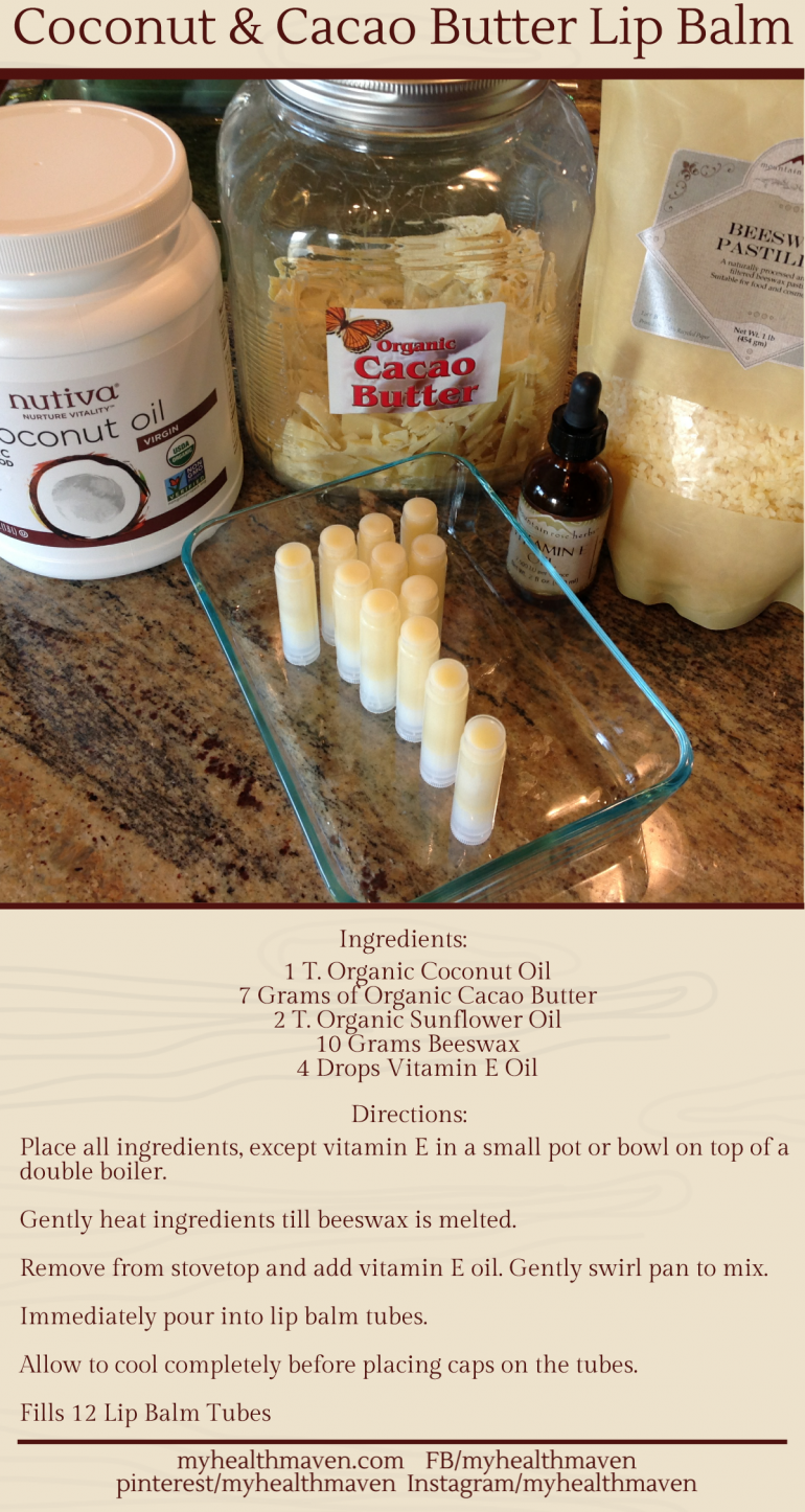 Coconut & Cacao Butter Lip Balm – My Health Maven
